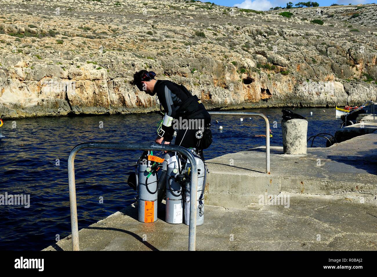 Driver completing final inspection prior to a dive Stock Photo - Alamy