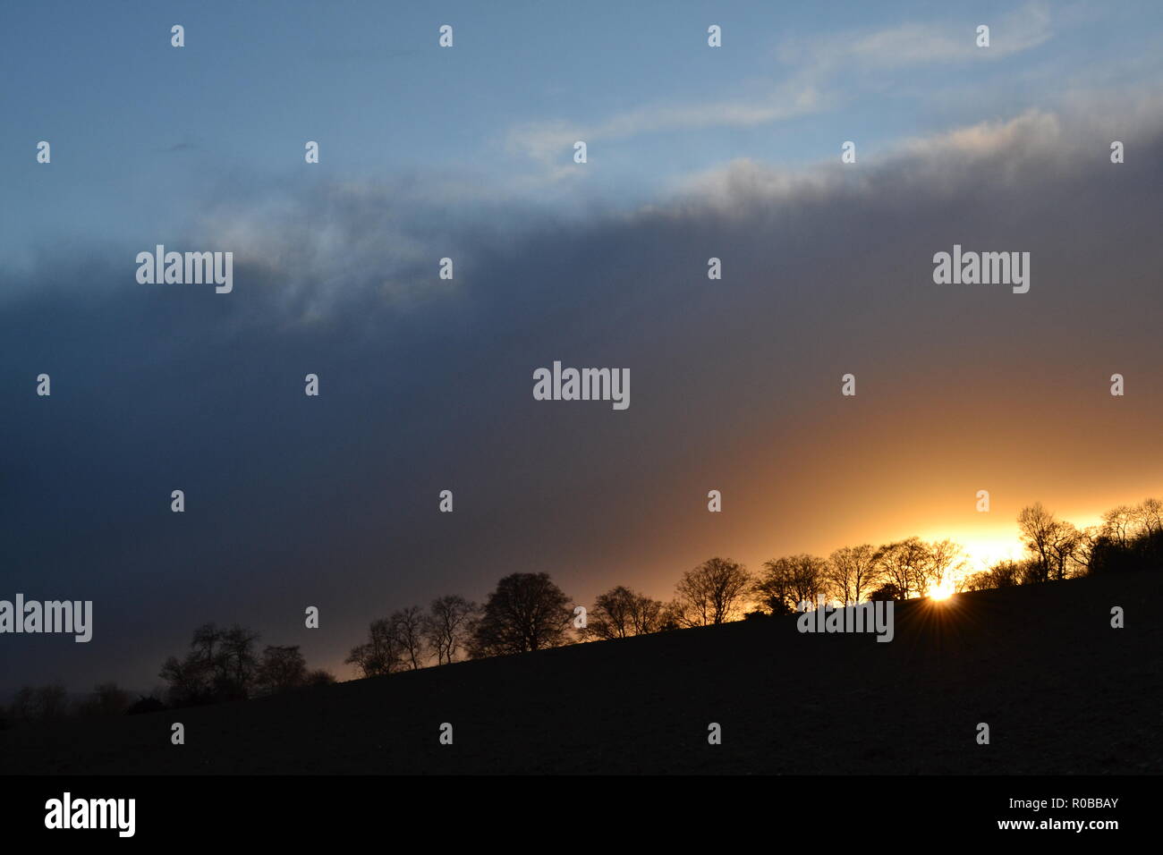 A day with dramatic clouds and wintry showers, February 2018, in Kent ...
