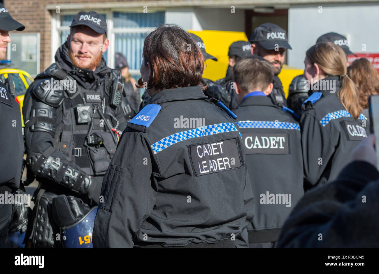 A Demonstration to the public of riot police tactics at a police open ...