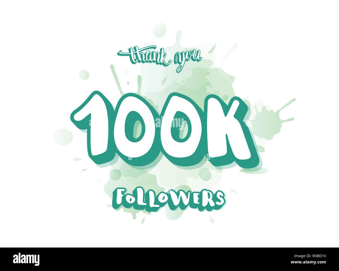 100k followers thank you social media template. Banner with sticker ...