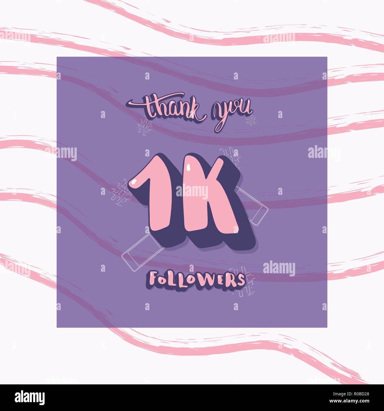 Flat template of 1K followers thank you. Banner for internet networks ...