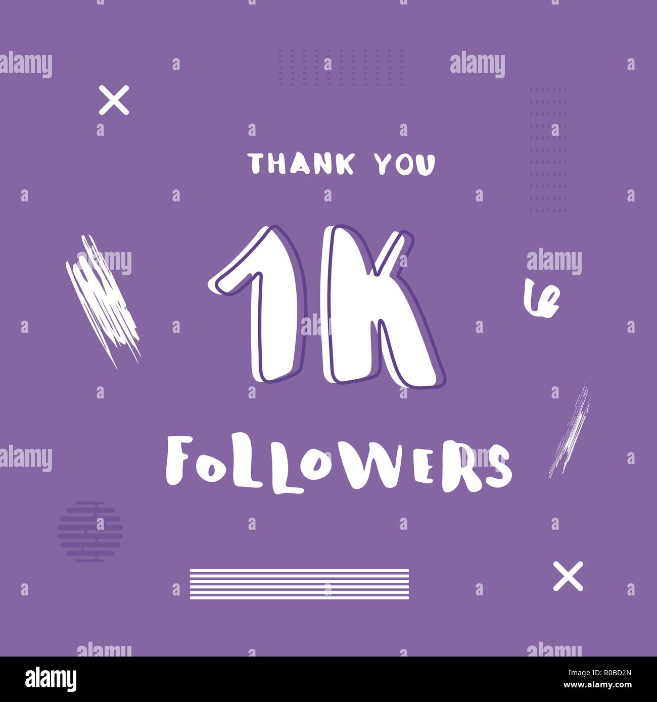 1k followers social media template. Flat banner for internet networks ...