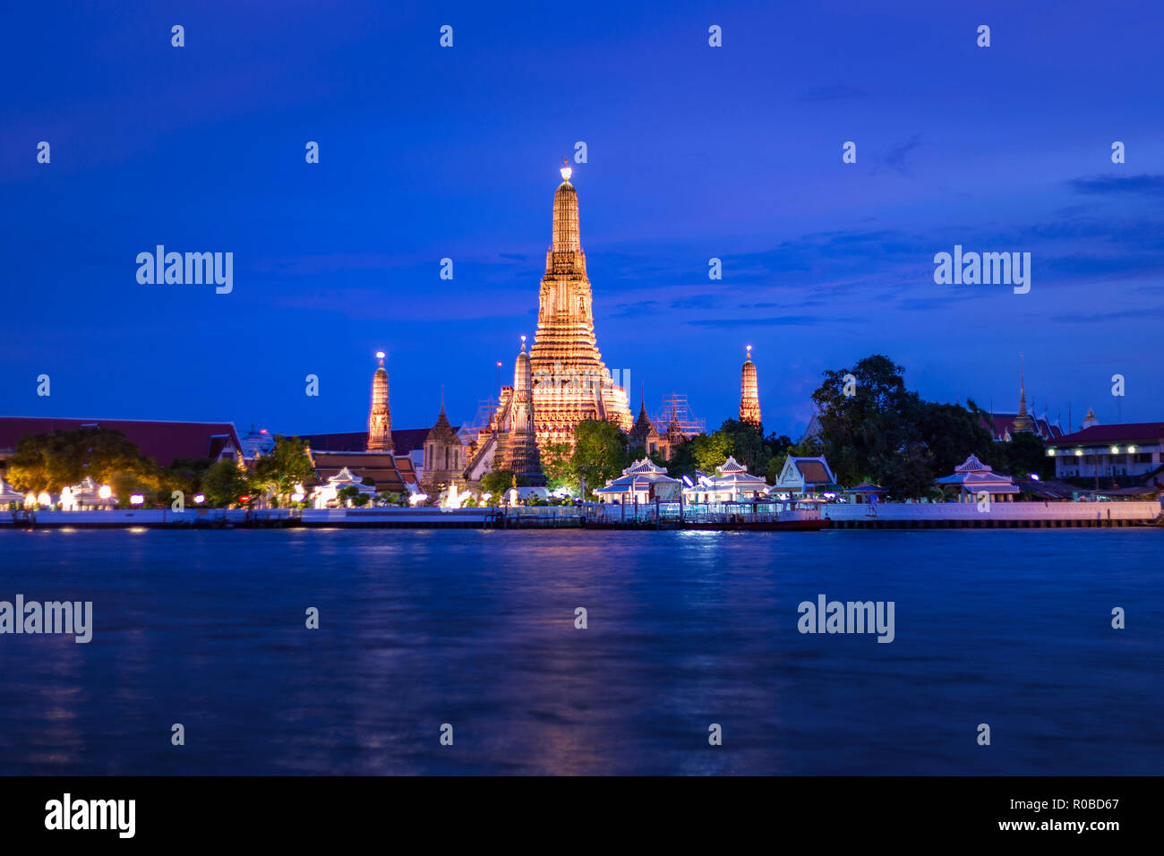 Arun temple. Bangkok major landmark. Pagoda of Thai buddhist temple of ...