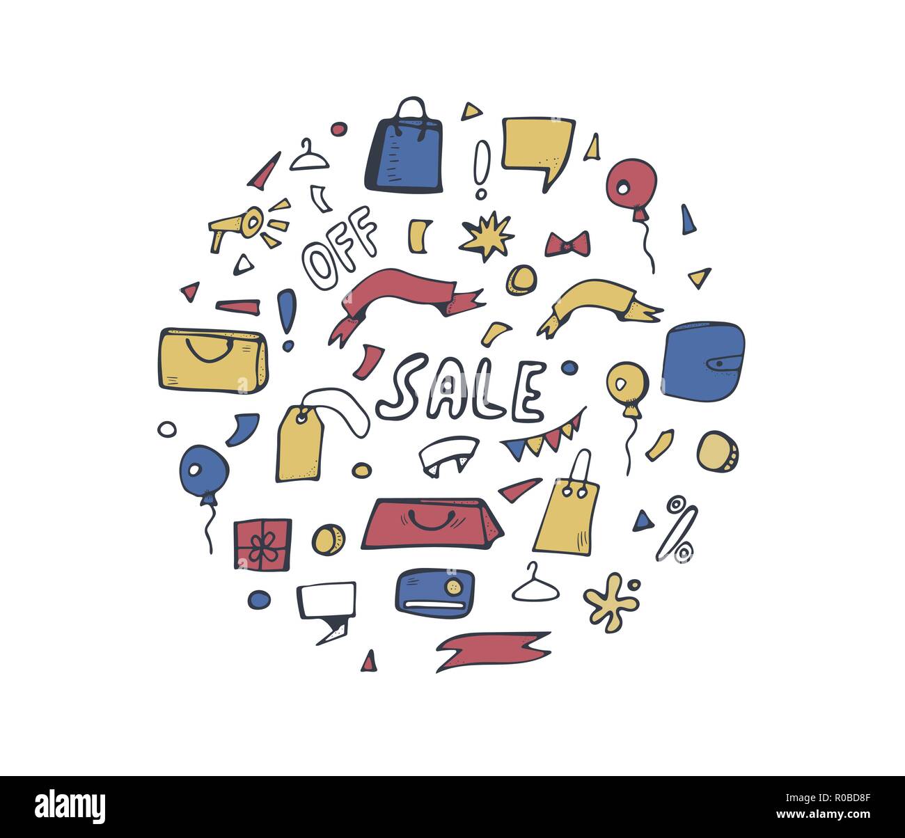 Set of sale objects for promotion banners. Round badge of promo items ...