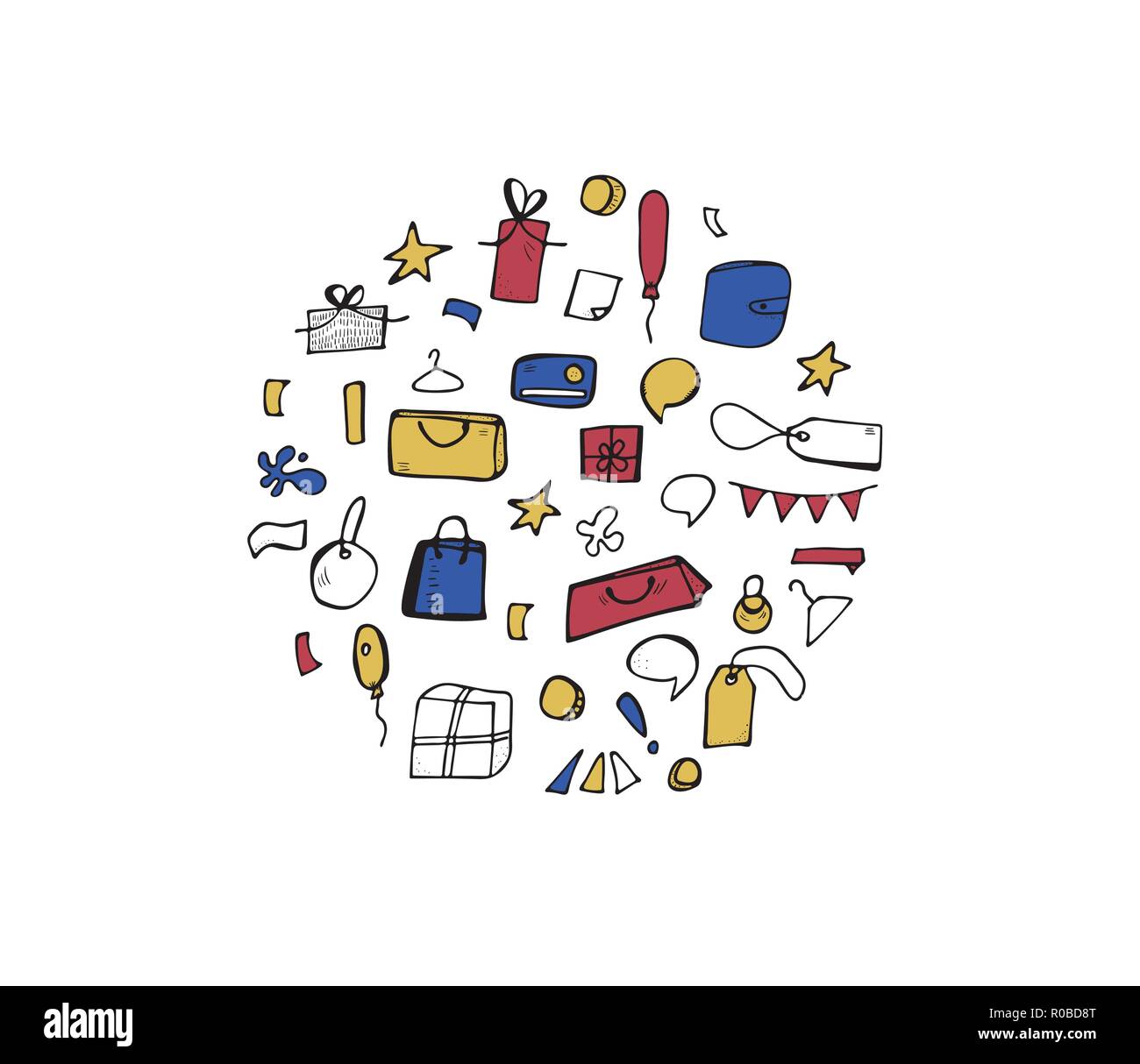 Round badge of sale objects for promotion banners. Collection promo ...