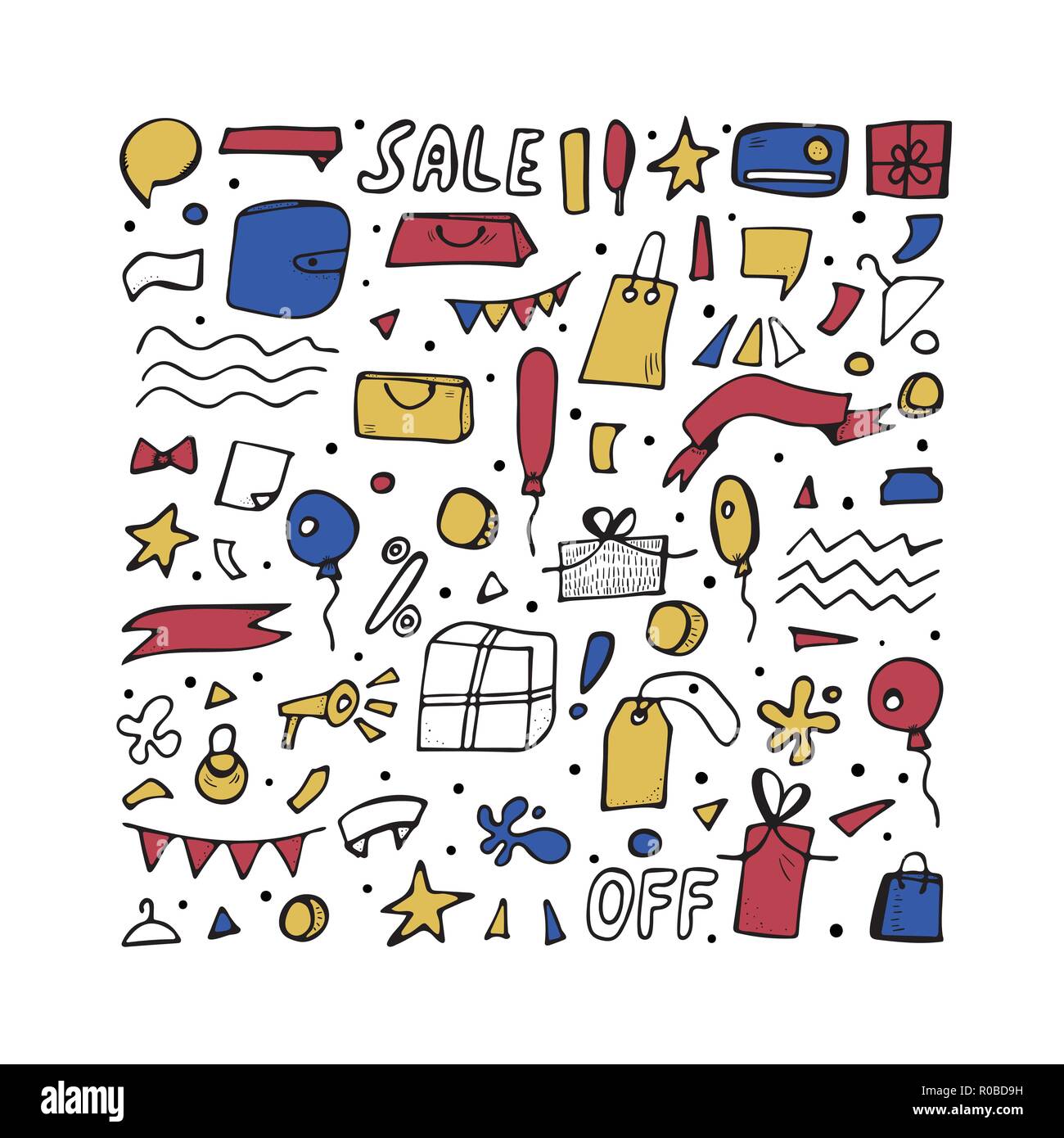 Set of sale objects for promotion banners. Collection promo items in ...