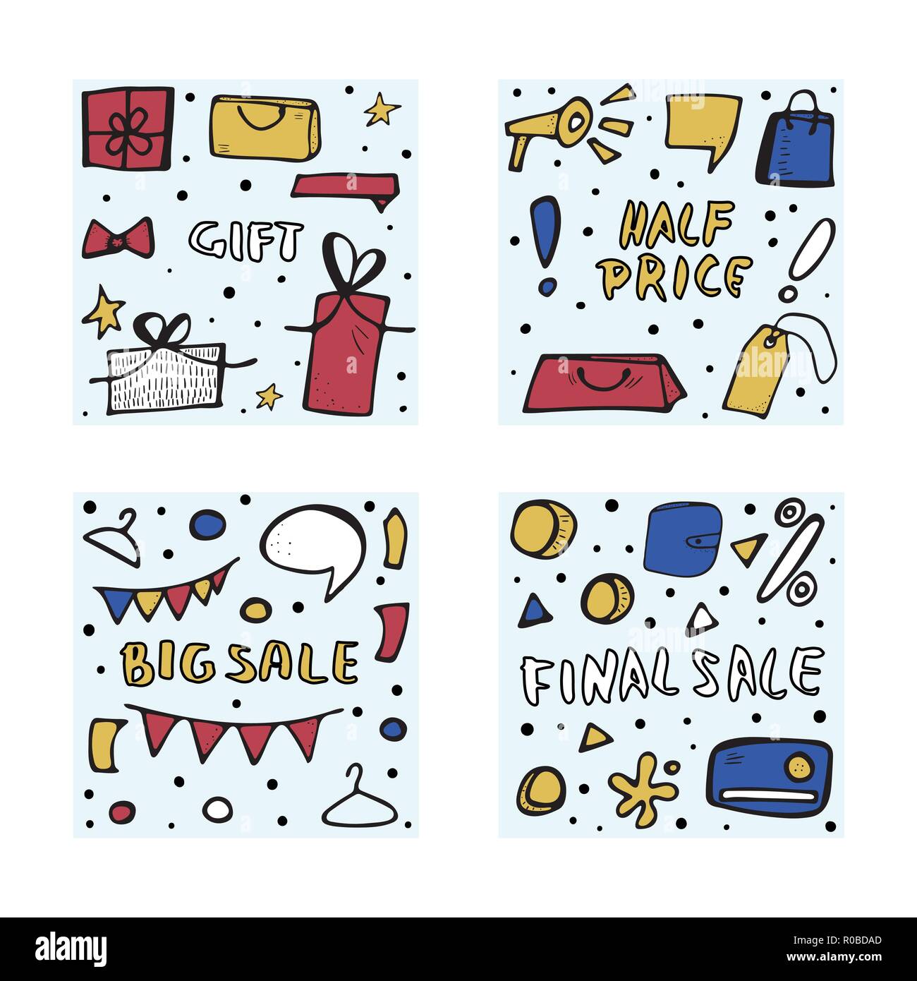 Set of sale objects for promotion banners. Collection promo items in ...