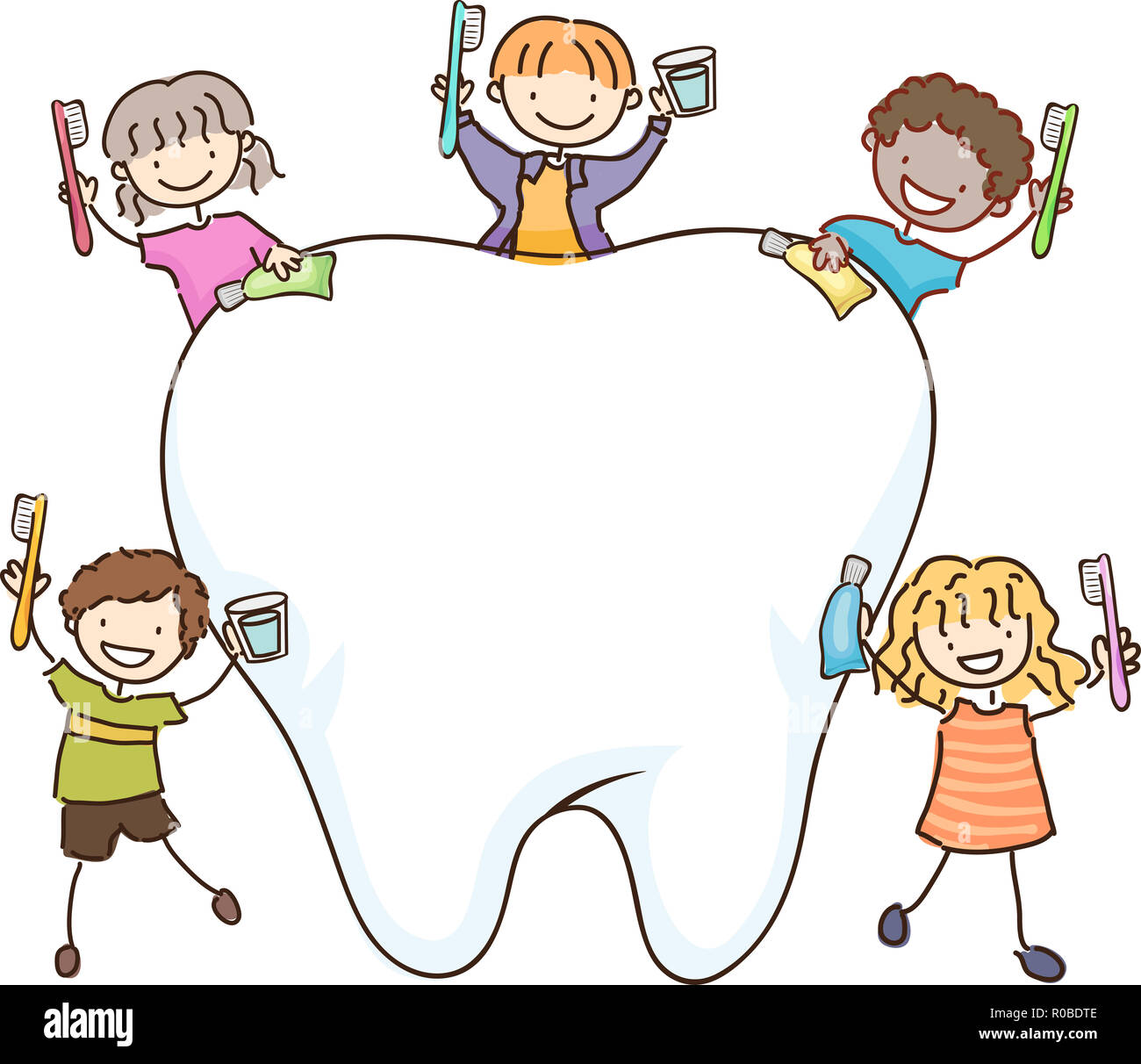 Kid Toothbrush And Toothpaste Clipart