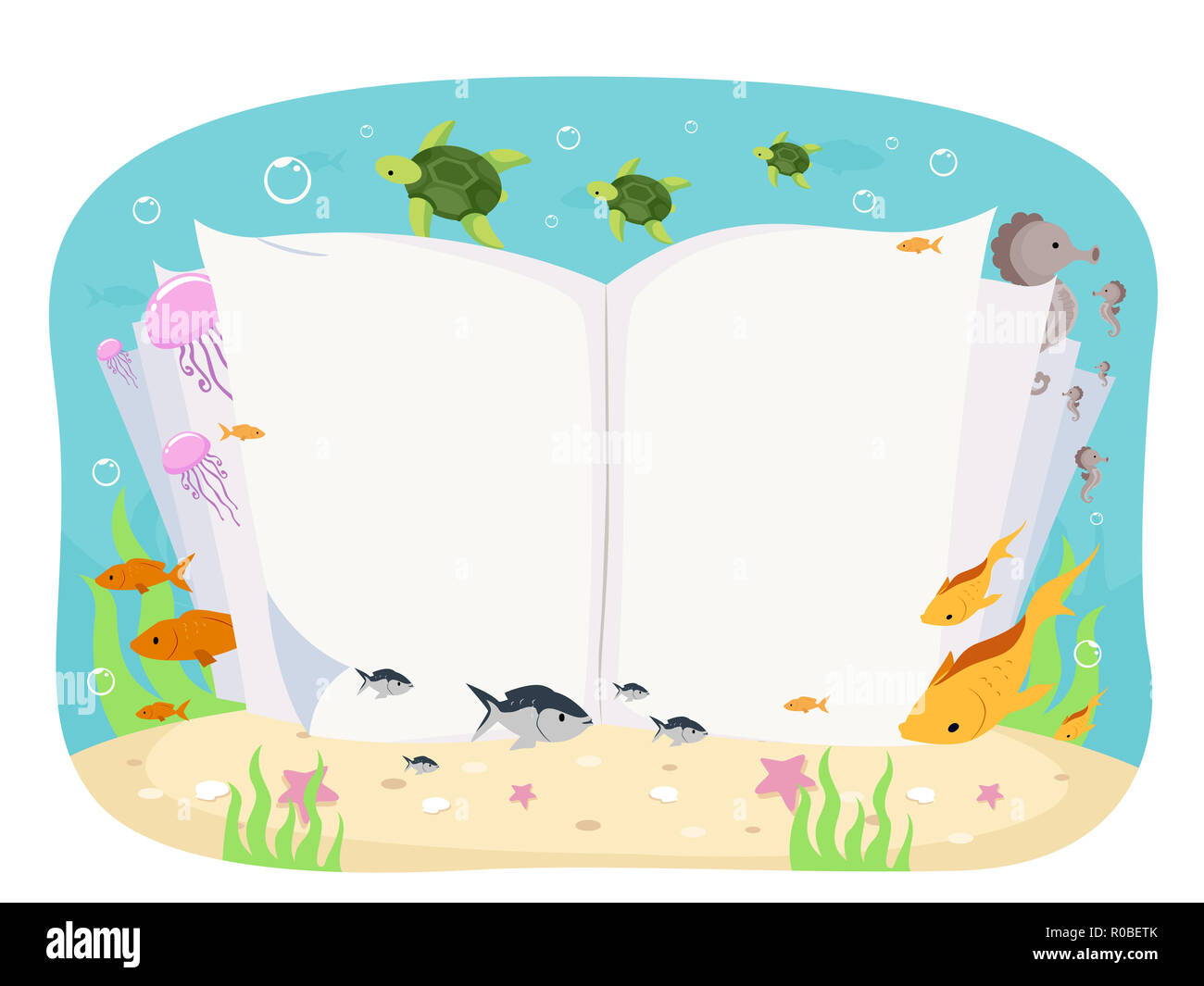 School fish sea turtle underwater Cut Out Stock Images & Pictures - Alamy