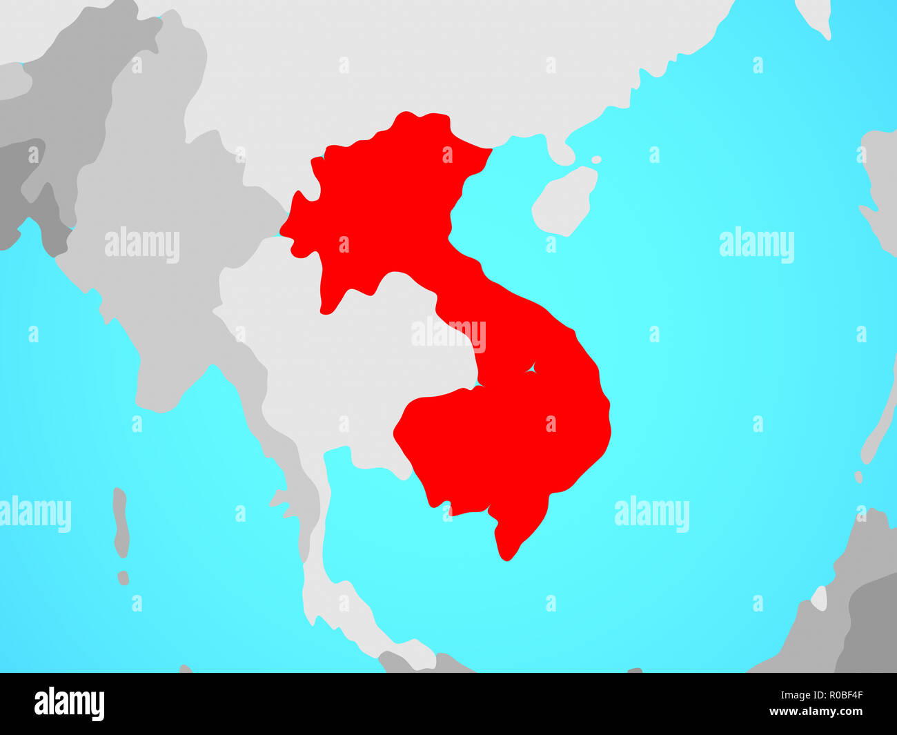 Indochina on blue political globe. 3D illustration Stock Photo - Alamy