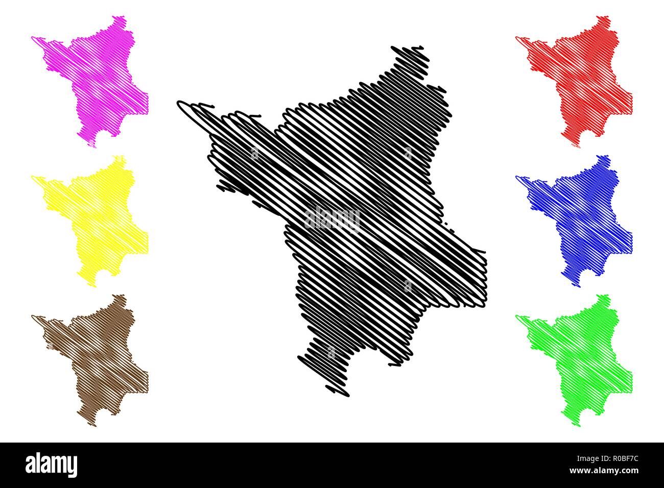 Roraima (Region of Brazil, Federated state, Federative Republic of Brazil) map vector ...