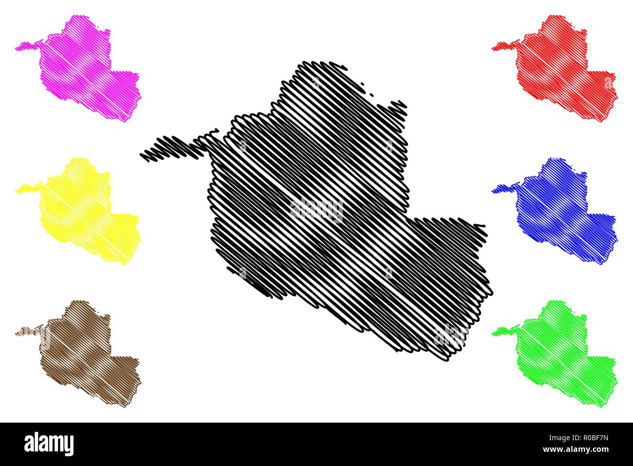 Rondonia (Region of Brazil, Federated state, Federative Republic of Brazil) map vector ...