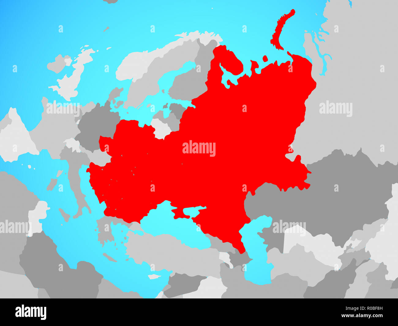 Eastern Europe on blue political globe. 3D illustration Stock Photo - Alamy