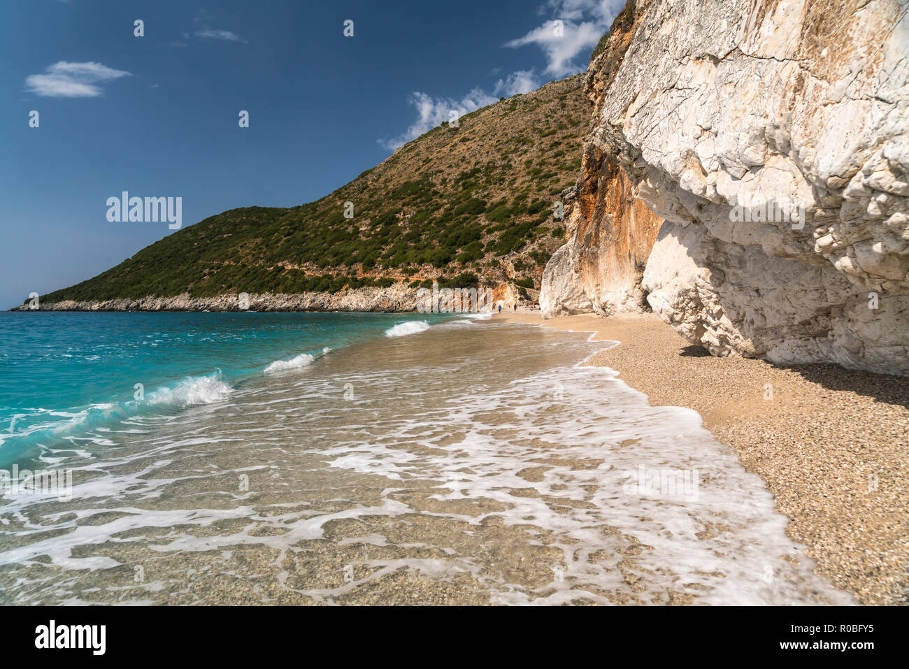 Strand Gjipe Beach an der albanischen Riviera bei Himara, Albanien ...