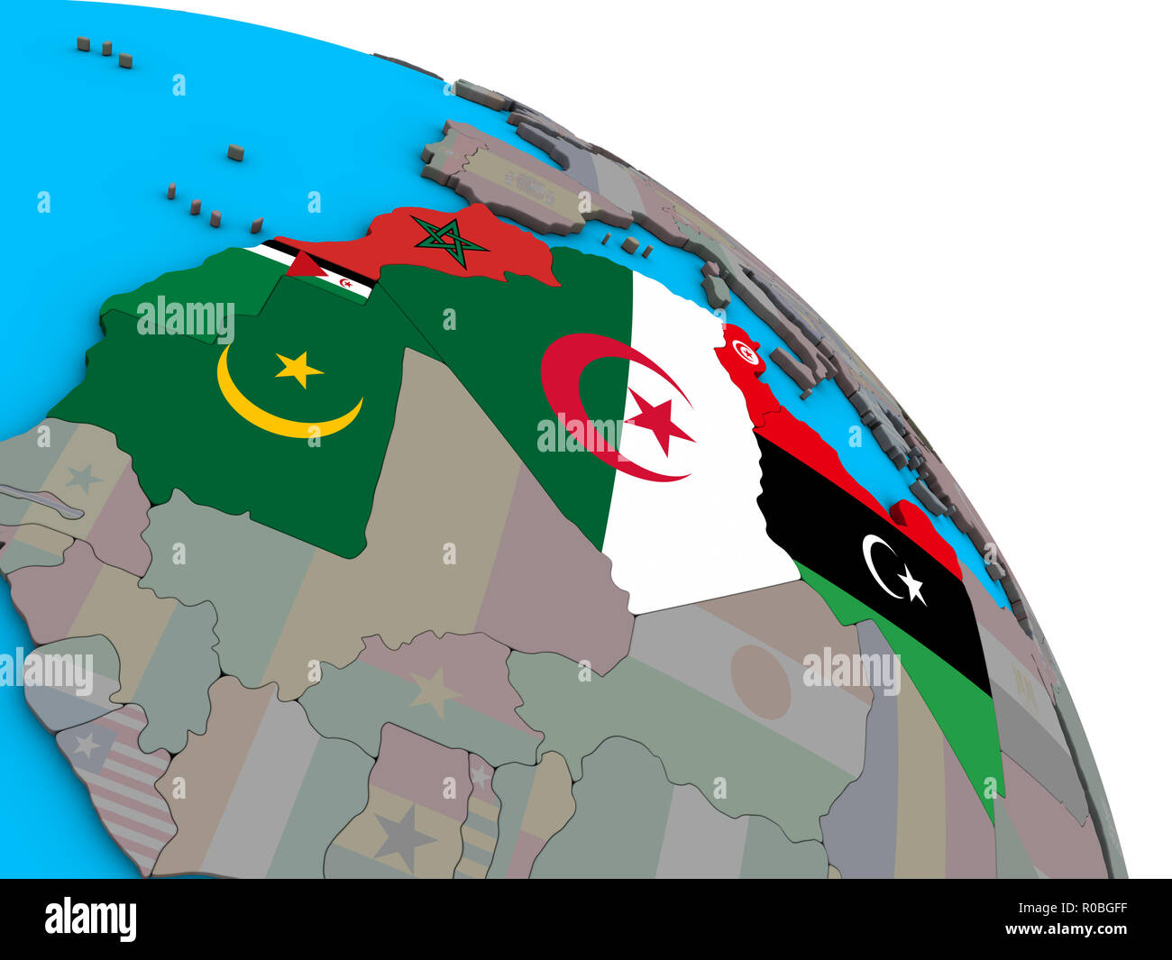Northern africa map flags hi-res stock photography and images - Alamy