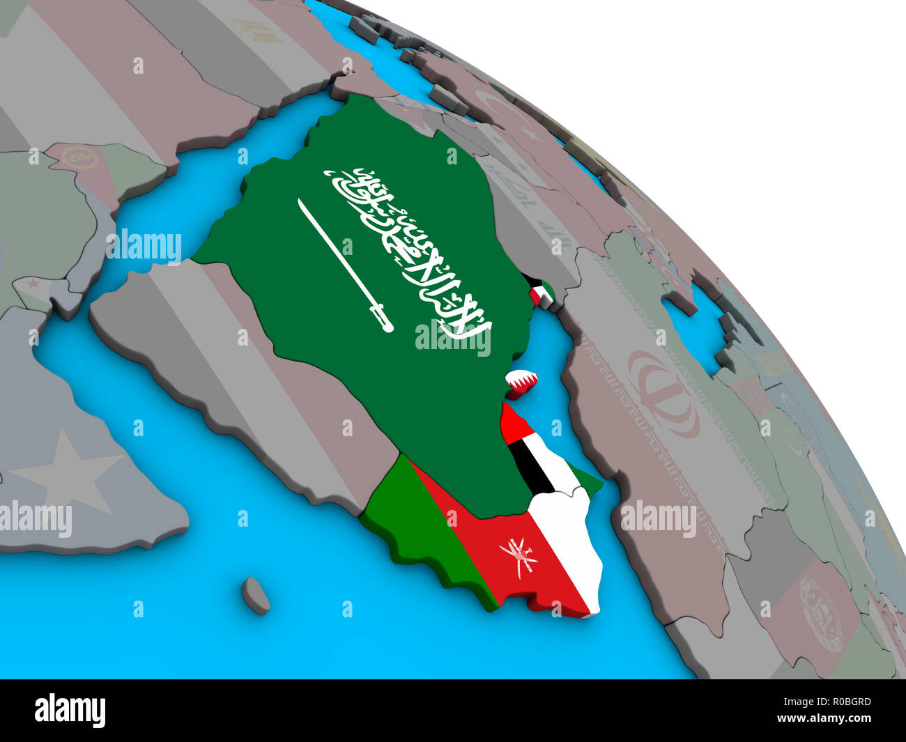 Map of gulf cooperation council hi-res stock photography and images - Alamy