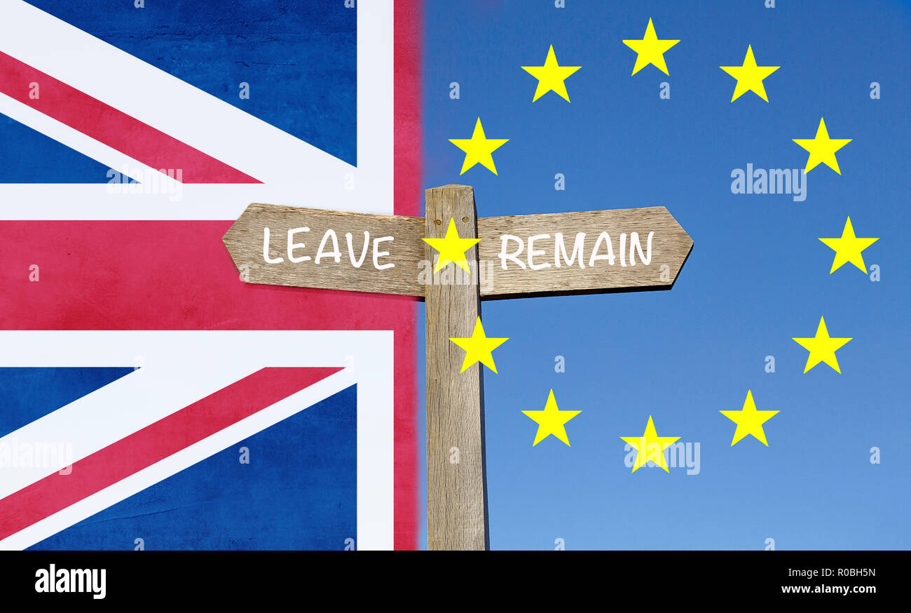 Brexit vote leave sign vote remain sign hi-res stock photography and ...