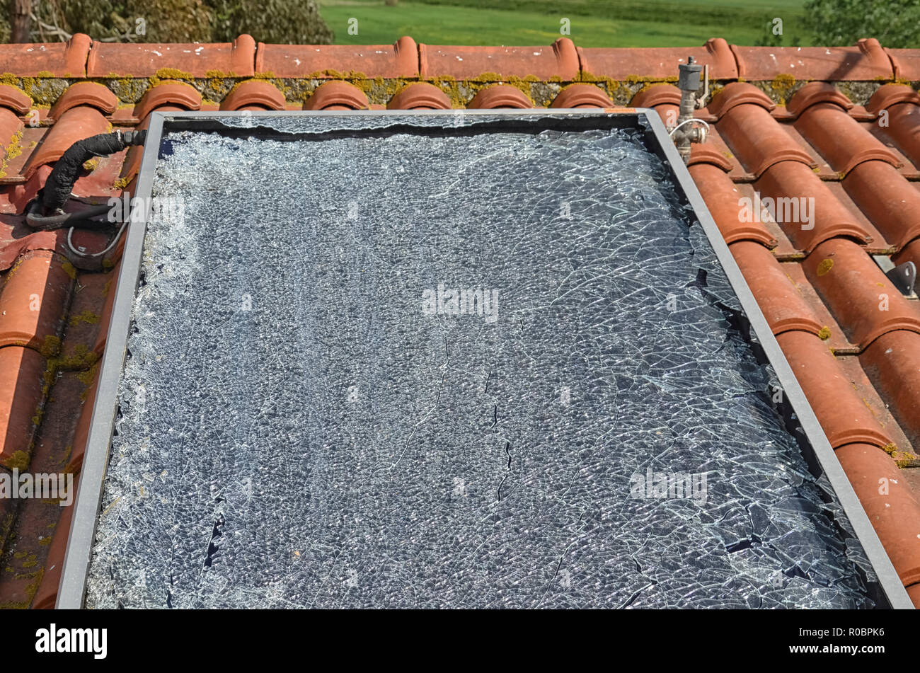 Broken solar panel hail hi-res stock photography and images - Alamy