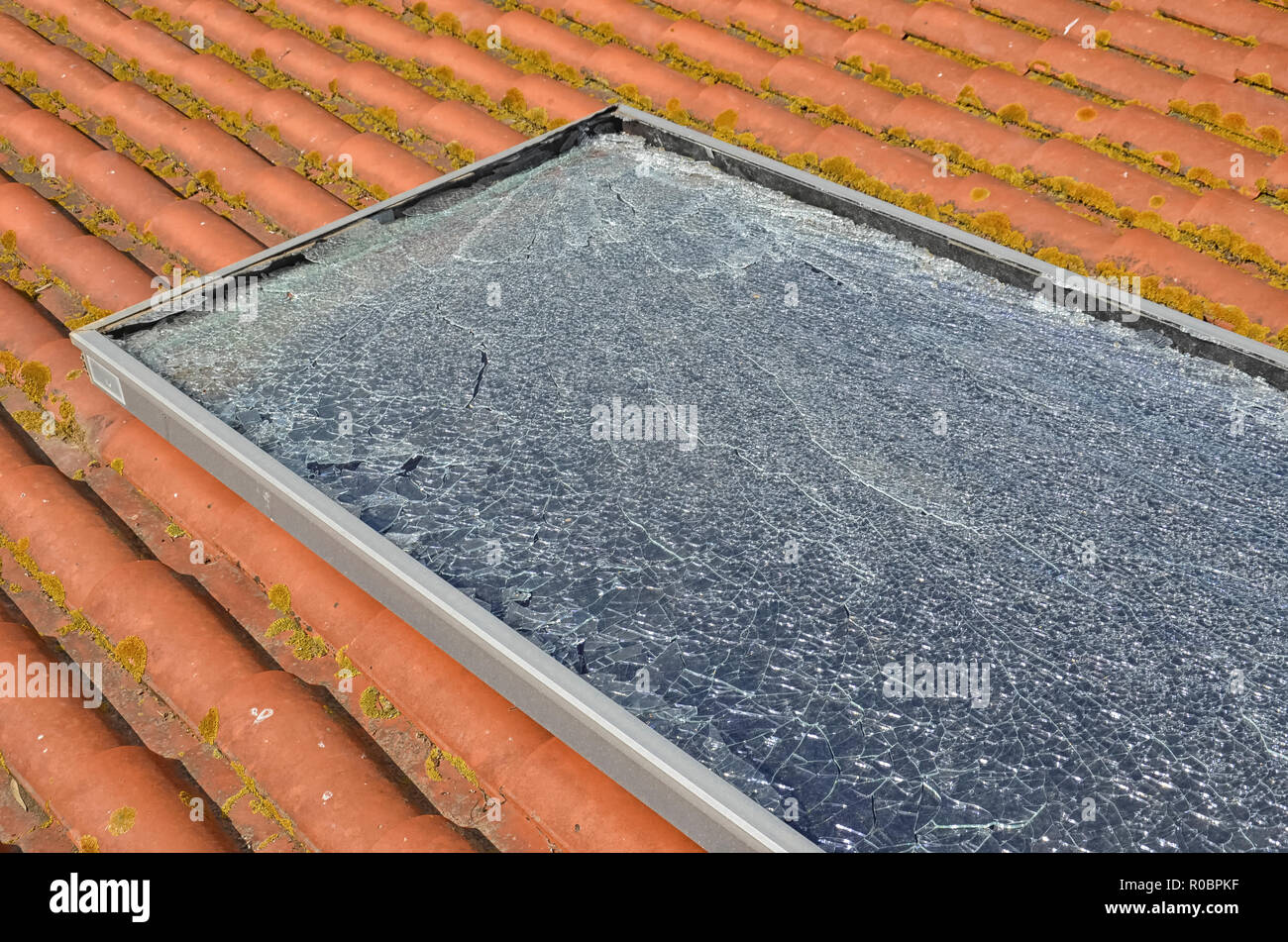 Broken solar panel hail hi-res stock photography and images - Alamy