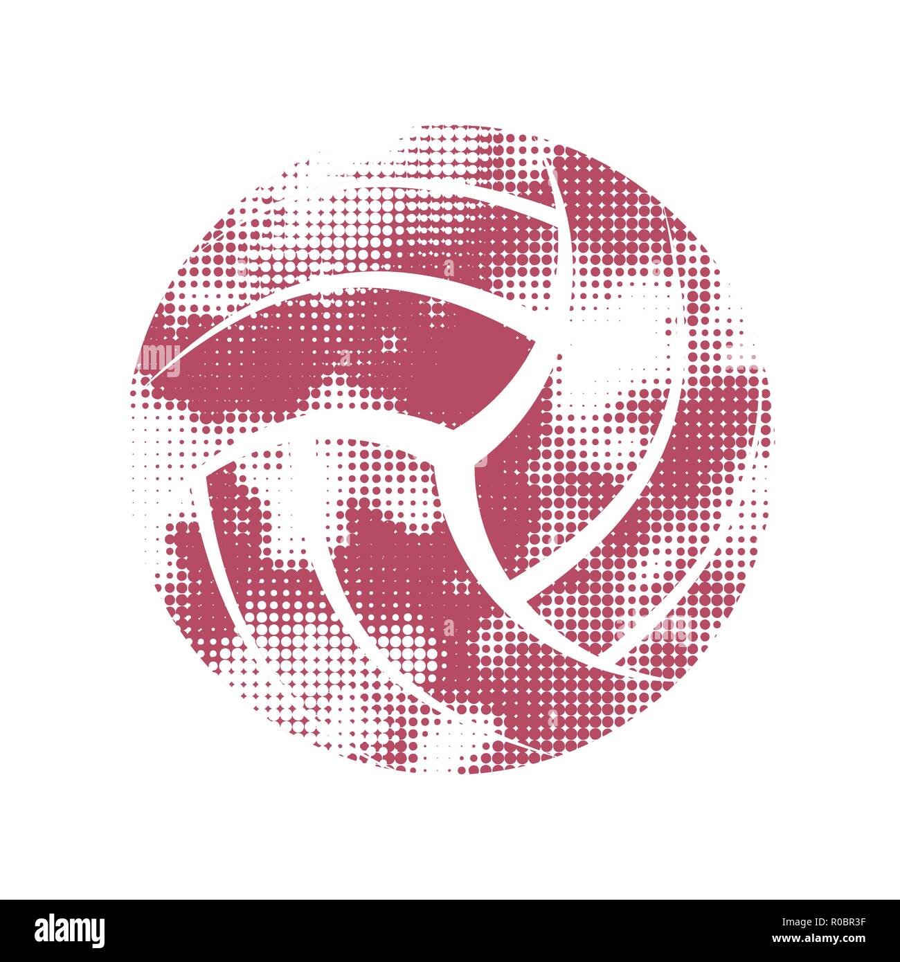 Abstract halftone pattern volleyball silhouette isolated on white Stock ...