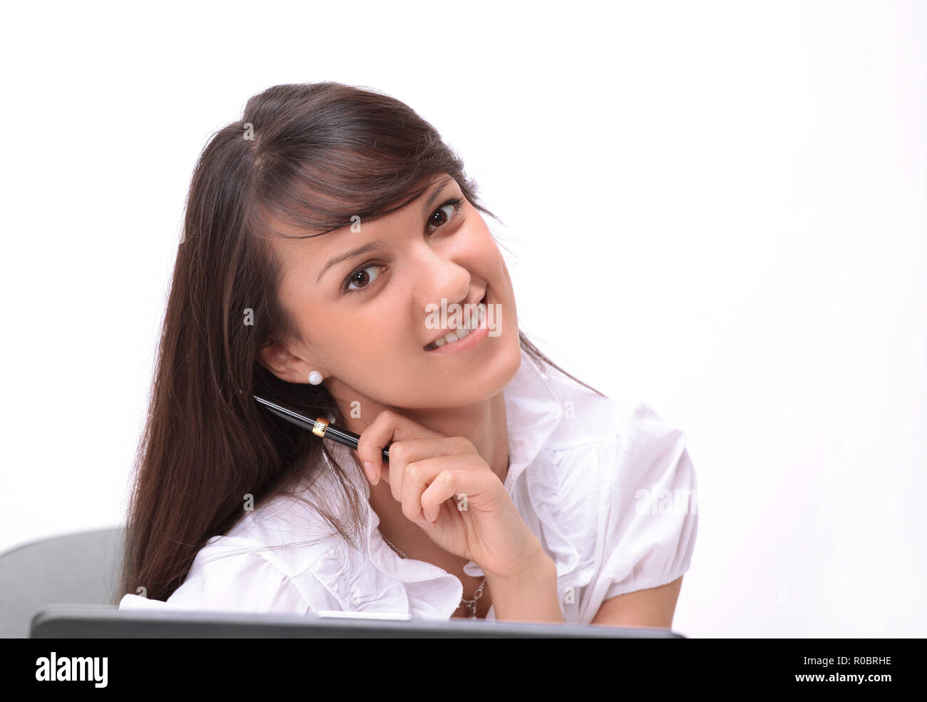 young woman typing text on laptop keyboard Stock Photo - Alamy