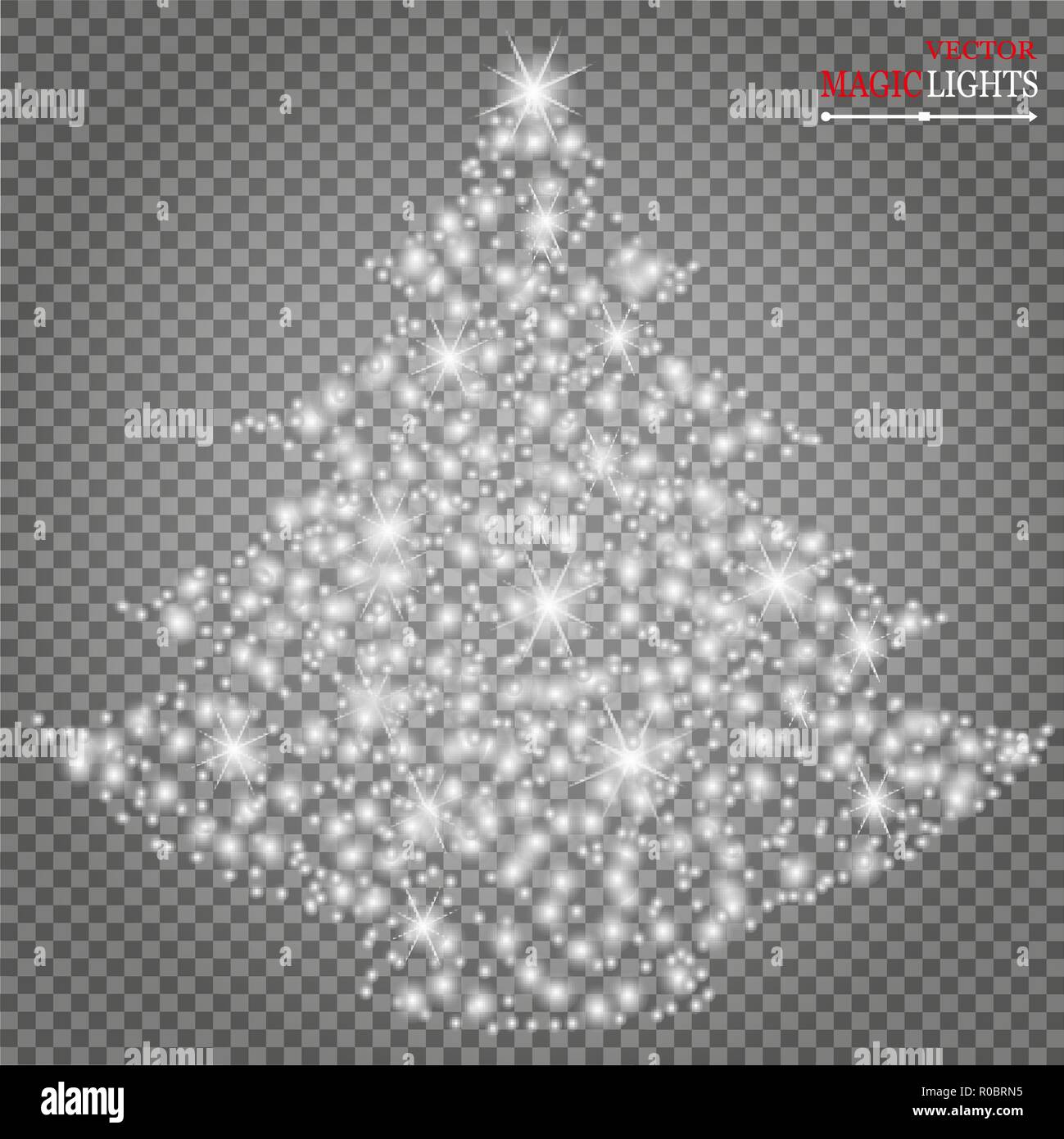 Glow light effect. Star burst with sparkles. Christmas tree Stock ...