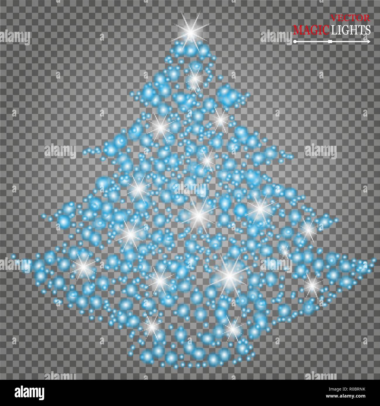 Glow light effect. Star burst with sparkles. Christmas tree Stock ...