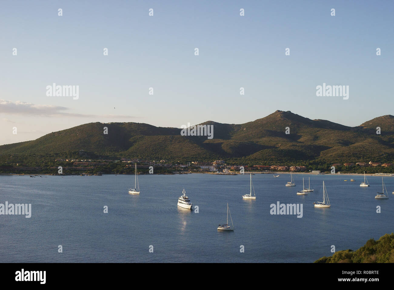 Yachts in Marinella bay, Costa smeralda, Sardinia, Italy Stock Photo ...
