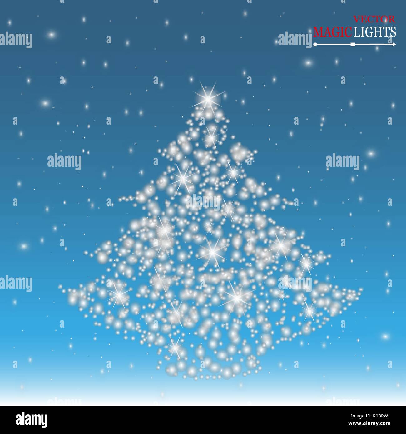 Glow light effect. Star burst with sparkles. Christmas tree Stock ...