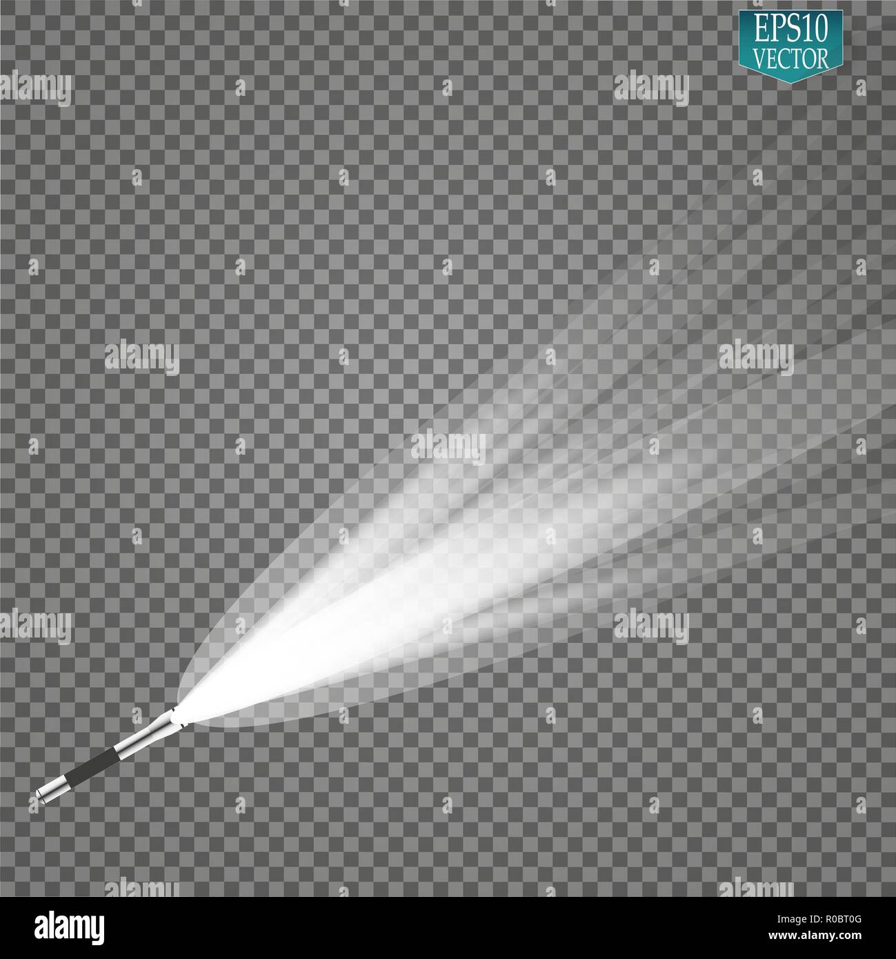 flashlight on a transparent background. Vector illustration Stock ...