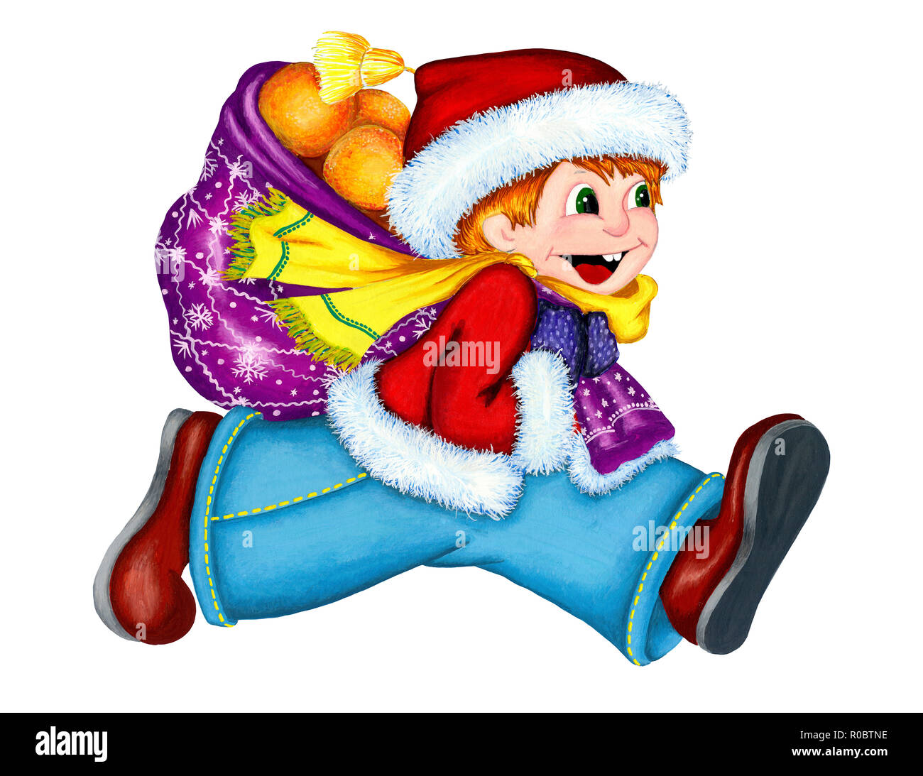 Cartoon boy in santa hat High Resolution Stock Photography and Images ...