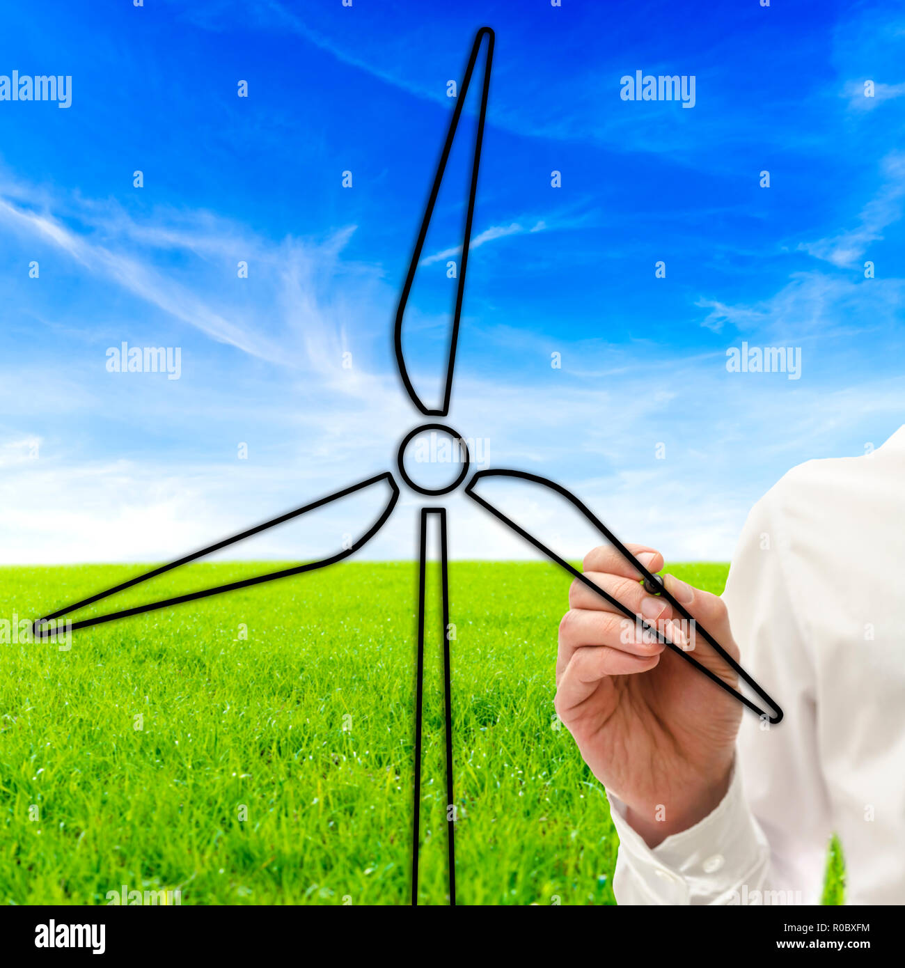 Windturbine drawing hi-res stock photography and images - Alamy