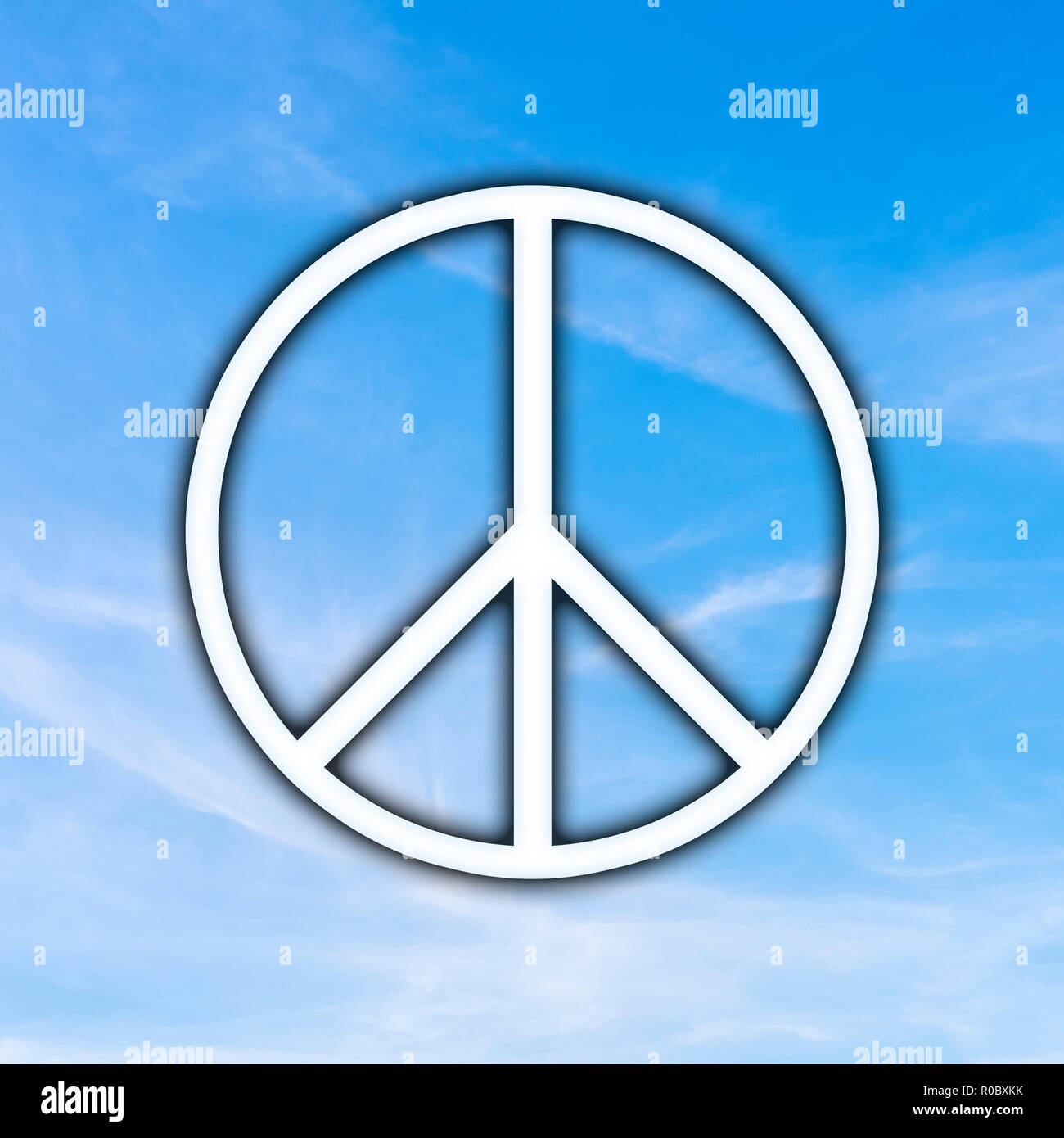 Universal Peace sign over a sunny blue sky, originally adopted as a ...