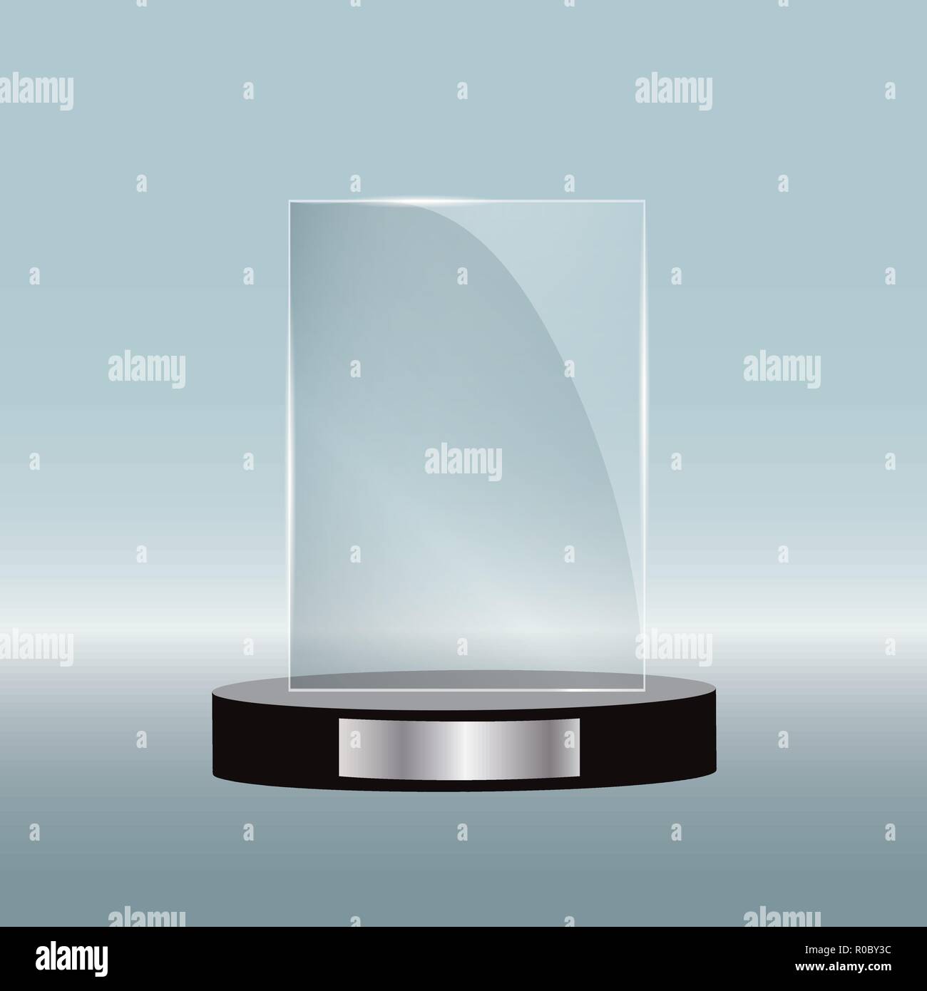 Empty glass award isolated, transparent trophy template. Vector element ...