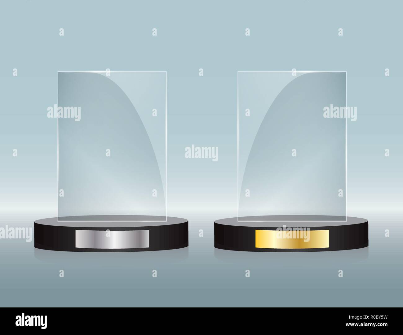 Empty glass award isolated, transparent trophy template. Vector element ...