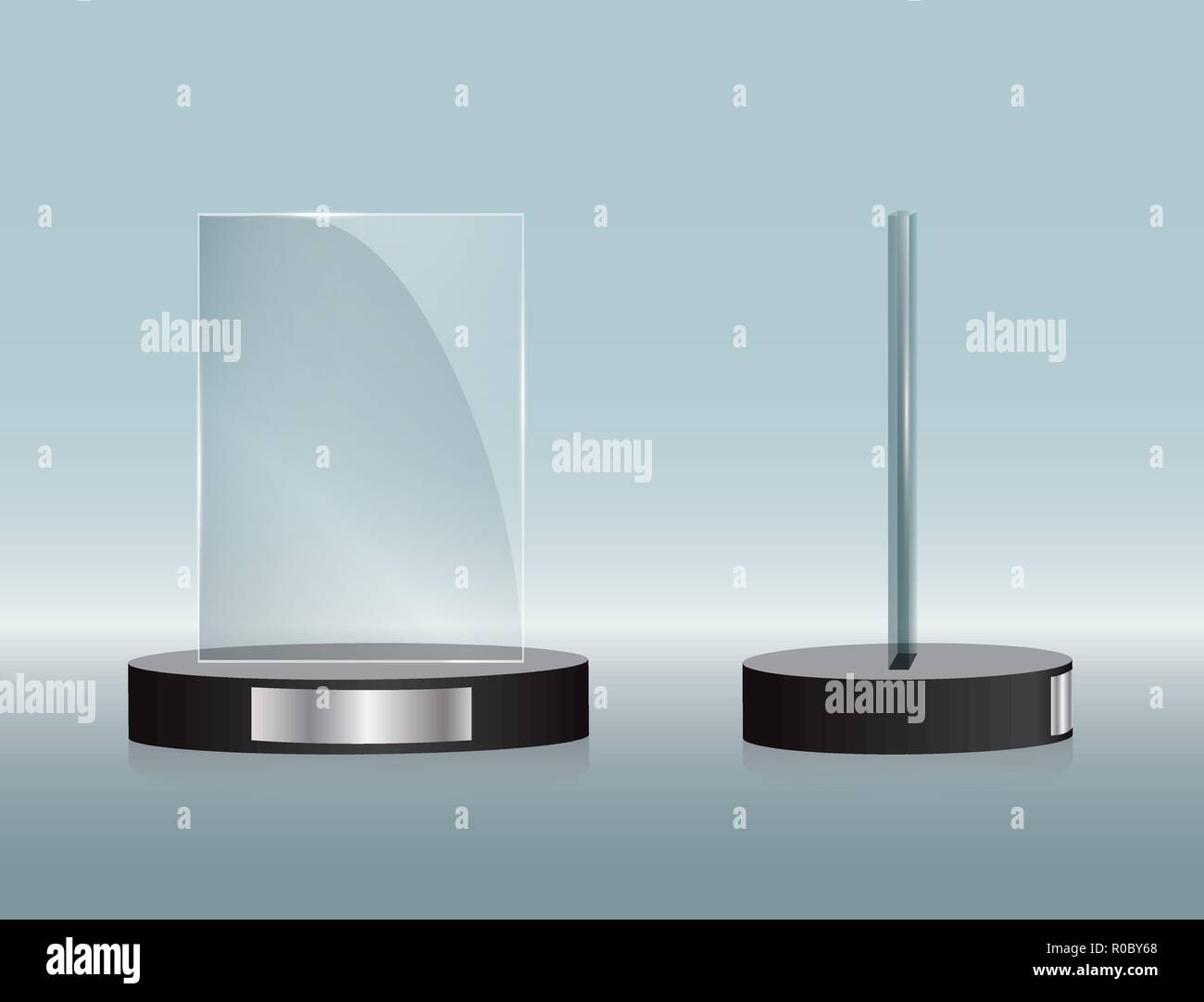 Empty glass award isolated, transparent trophy template. Vector element ...