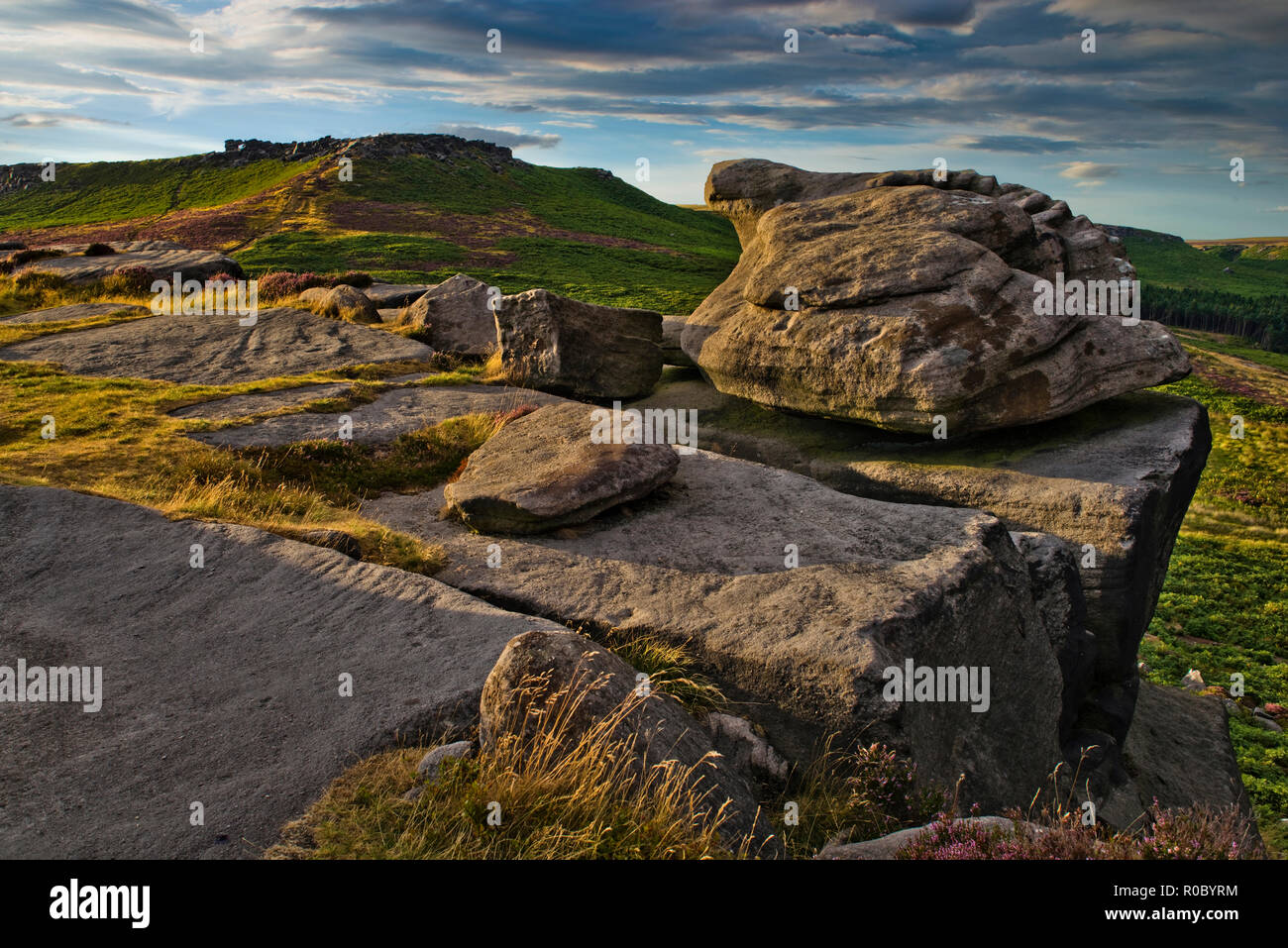 Higger Tor from Carl Wark. The Peak District, England (3 Stock Photo ...