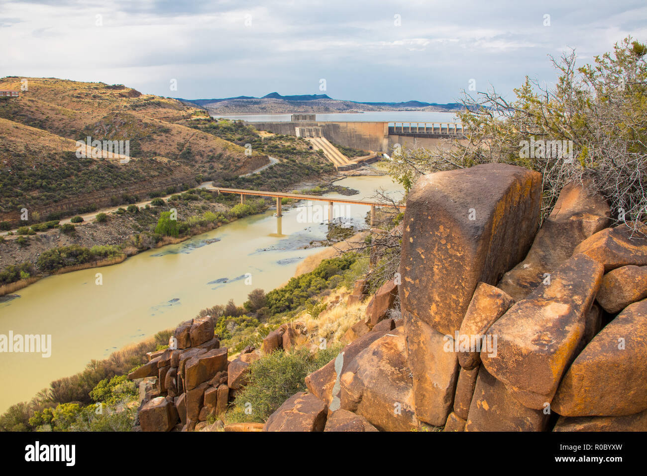Gariep dam on the orange river in South Africa Stock Photo - Alamy