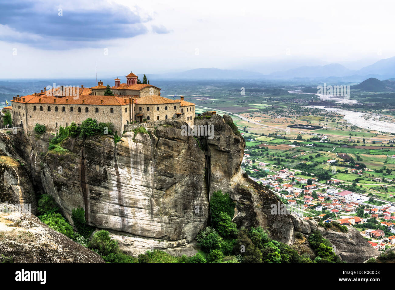 Greek monastery on a cliff Stock Photo - Alamy