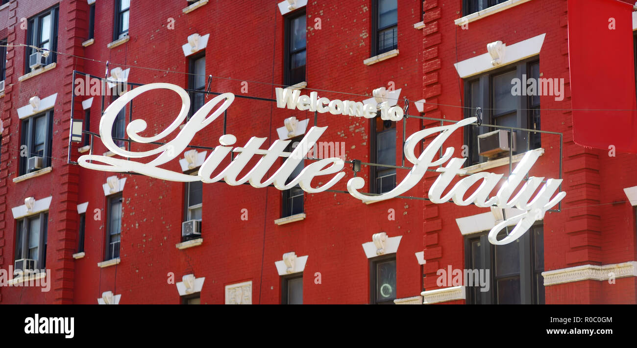 'Welcome to Little Italy' sign in Italian community named Little Italy ...