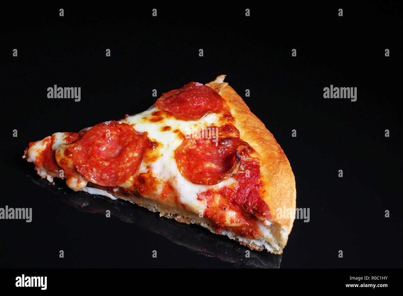Pizza sausage american salami cheese slice slices pizza delivery Stock ...