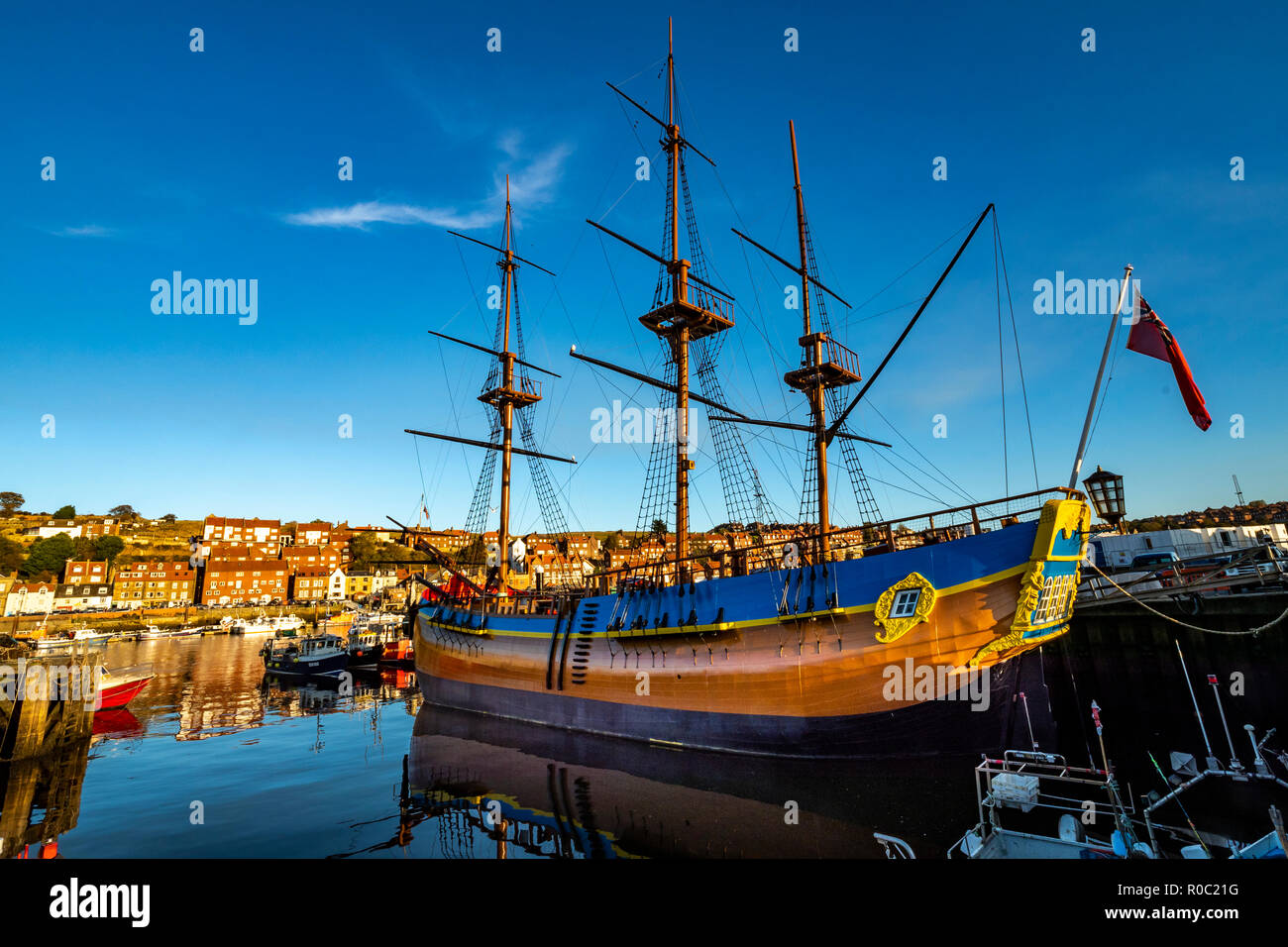The Endeavour Replica, Whitby Harbour, North Yorkshire Stock Photo - Alamy