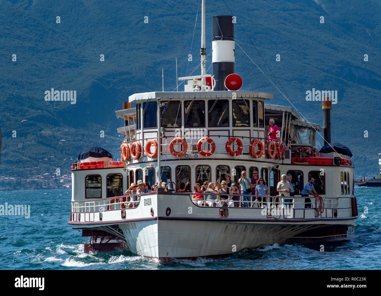 Motor Paddle Vessel Italia on Lake Garda, Italy. Built in 1909, Sunk in ...