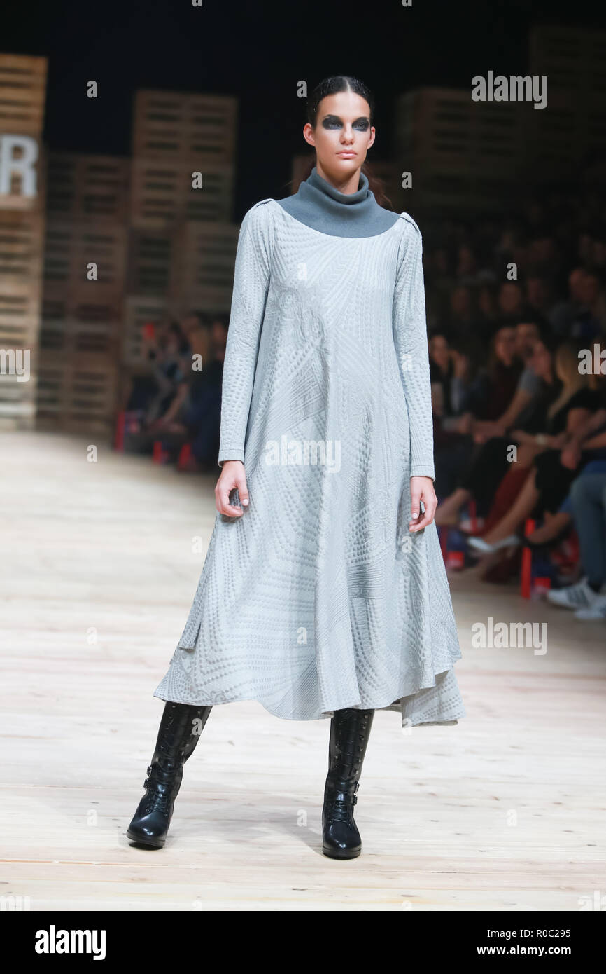 ZAGREB, CROATIA - OCTOBER 27, 2018 : Fashion model wearing clothes for ...