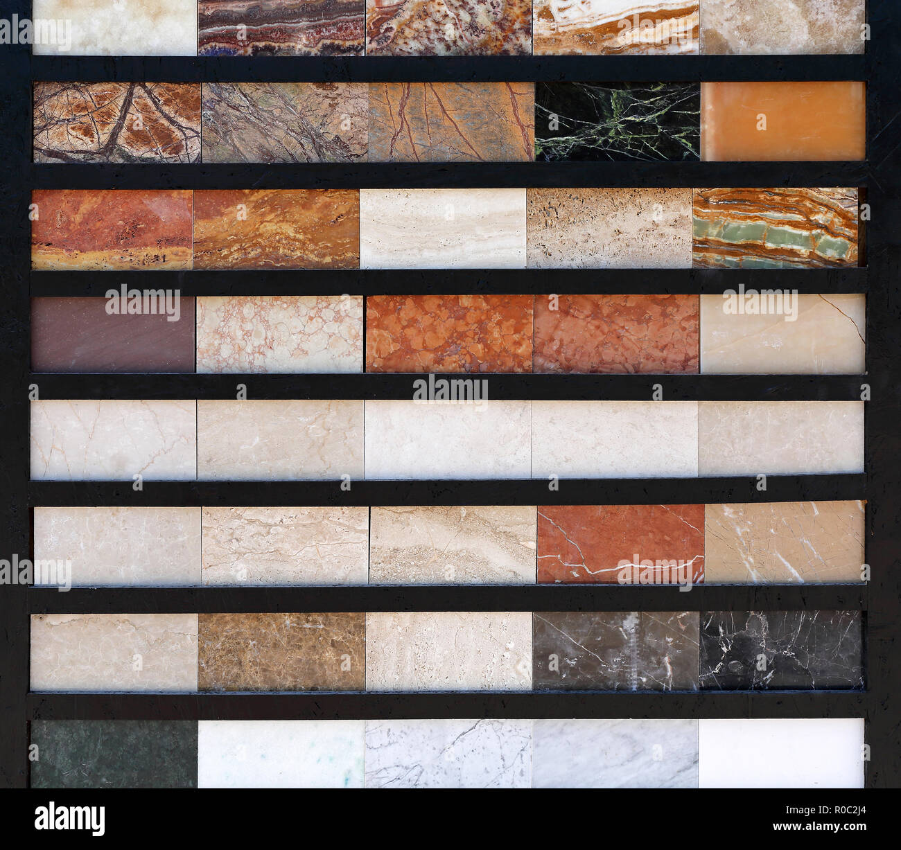 Marble Stone Tiles Selection Colours and Patterns Stock Photo - Alamy