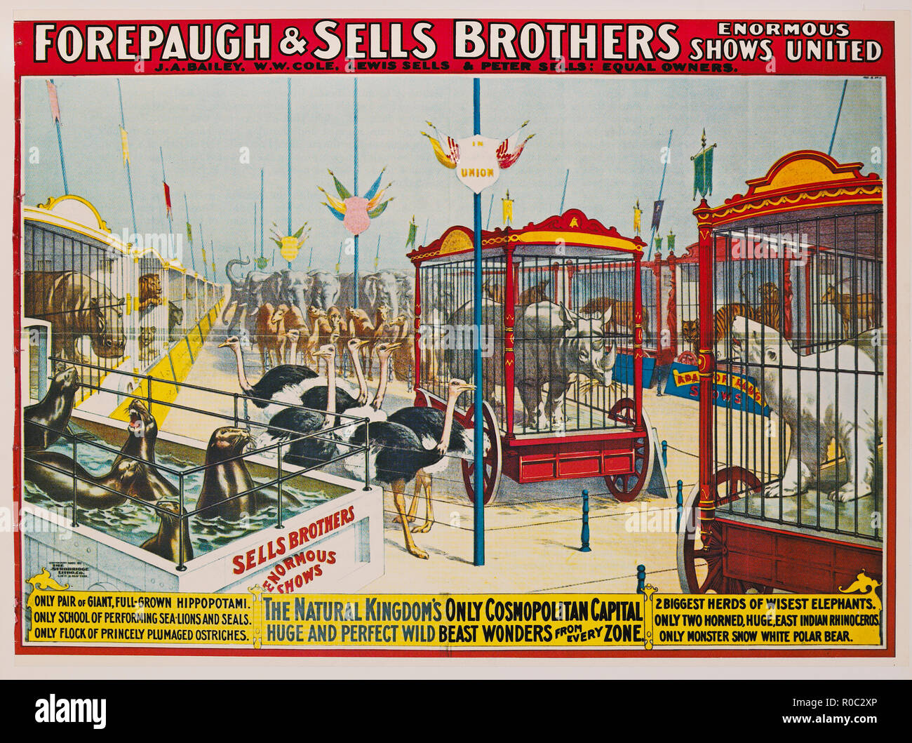 Forepaugh & Sells Brothers Enormous Shows United, Circus Poster ...
