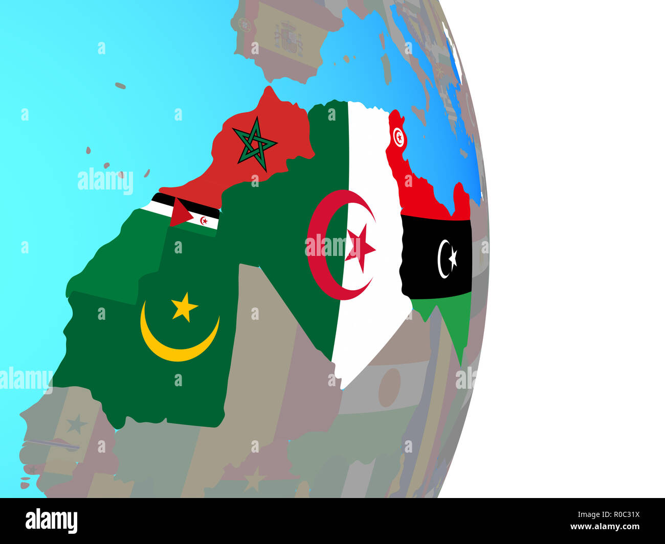 Northern africa map flags hi-res stock photography and images - Alamy