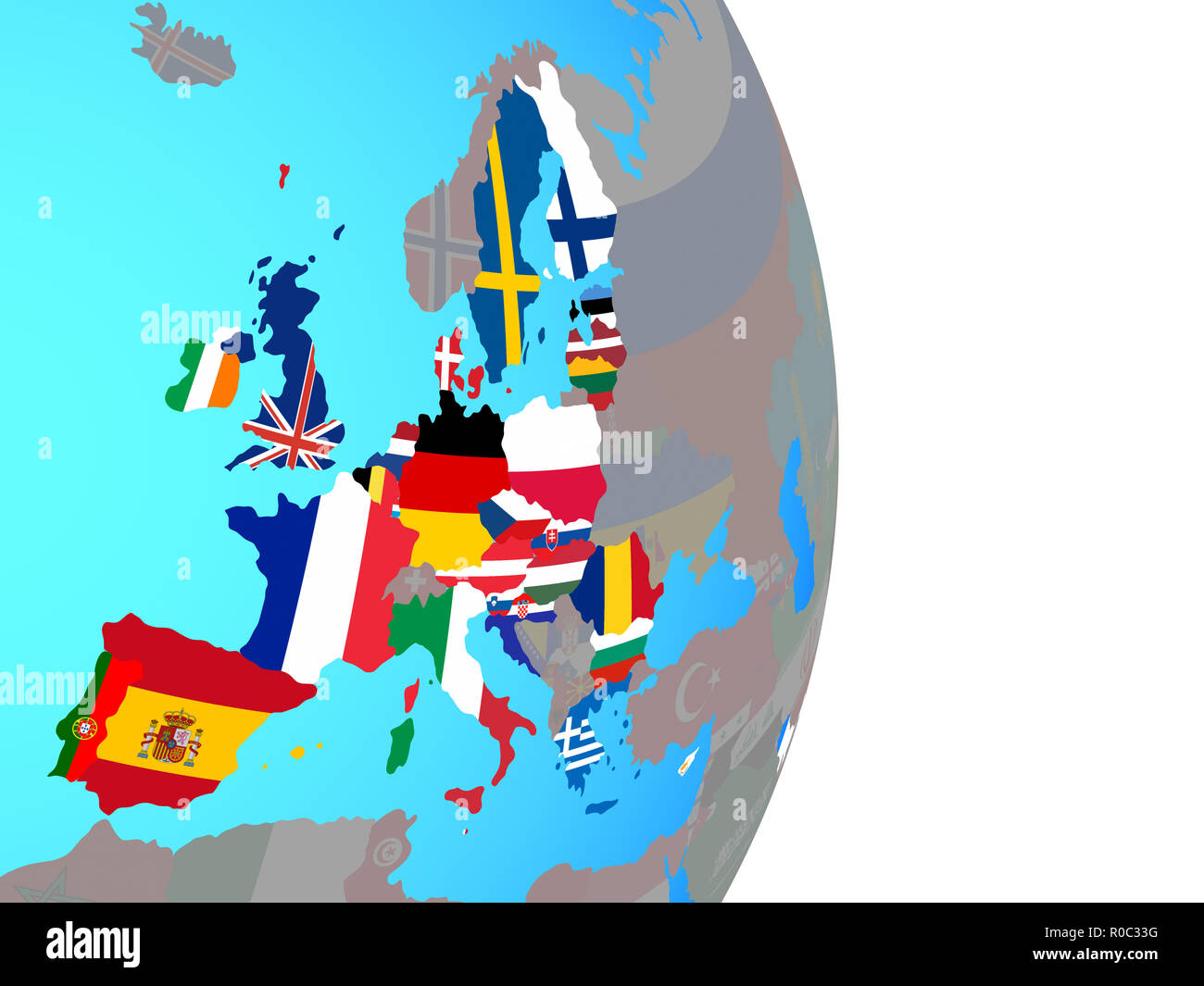 Eu political map flags member states hi-res stock photography and ...