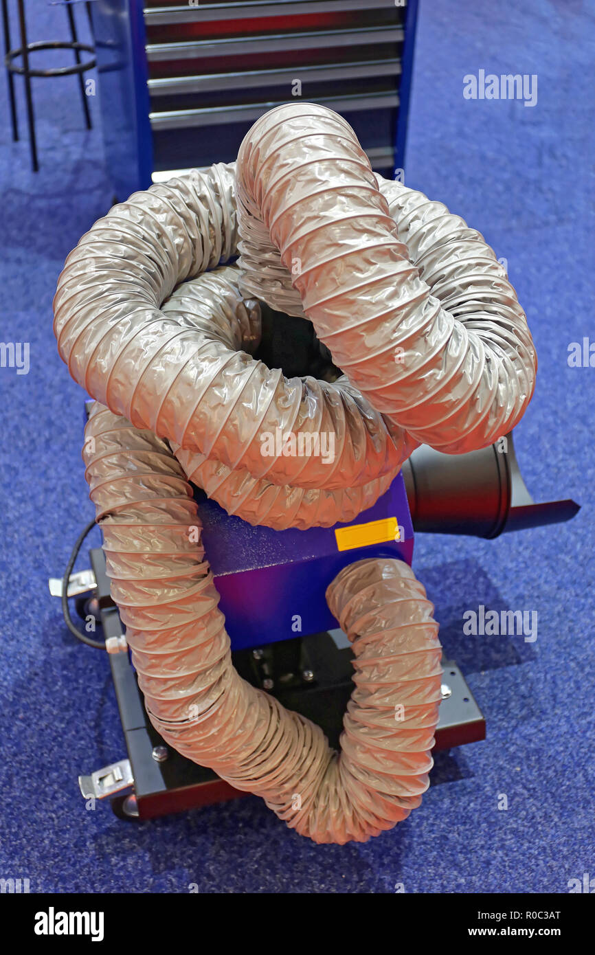 Flexible Hose at Big Space Heater Equipment Stock Photo - Alamy