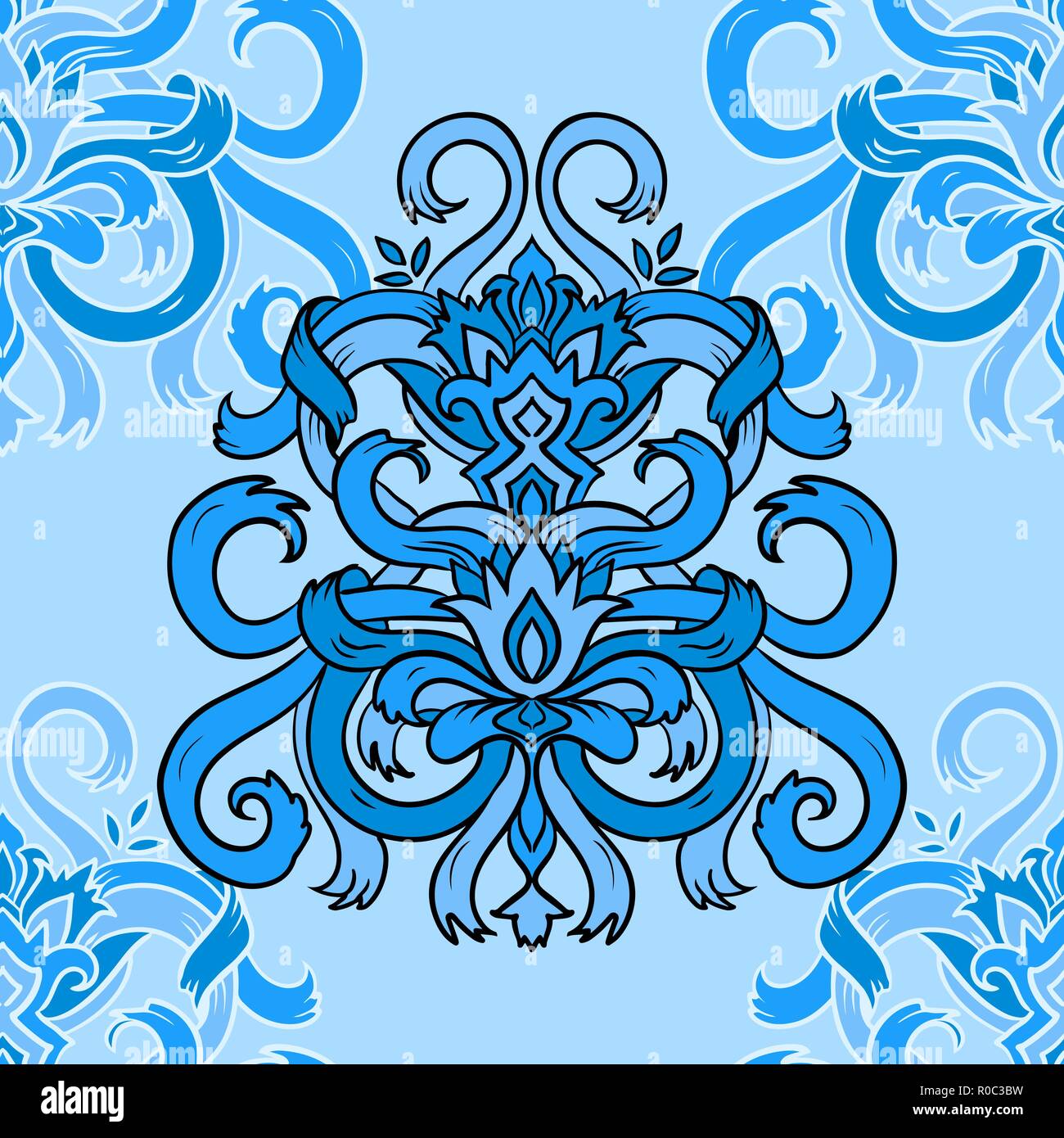 Seamless blue ribbon pattern. Vector illustration Stock Vector Image ...